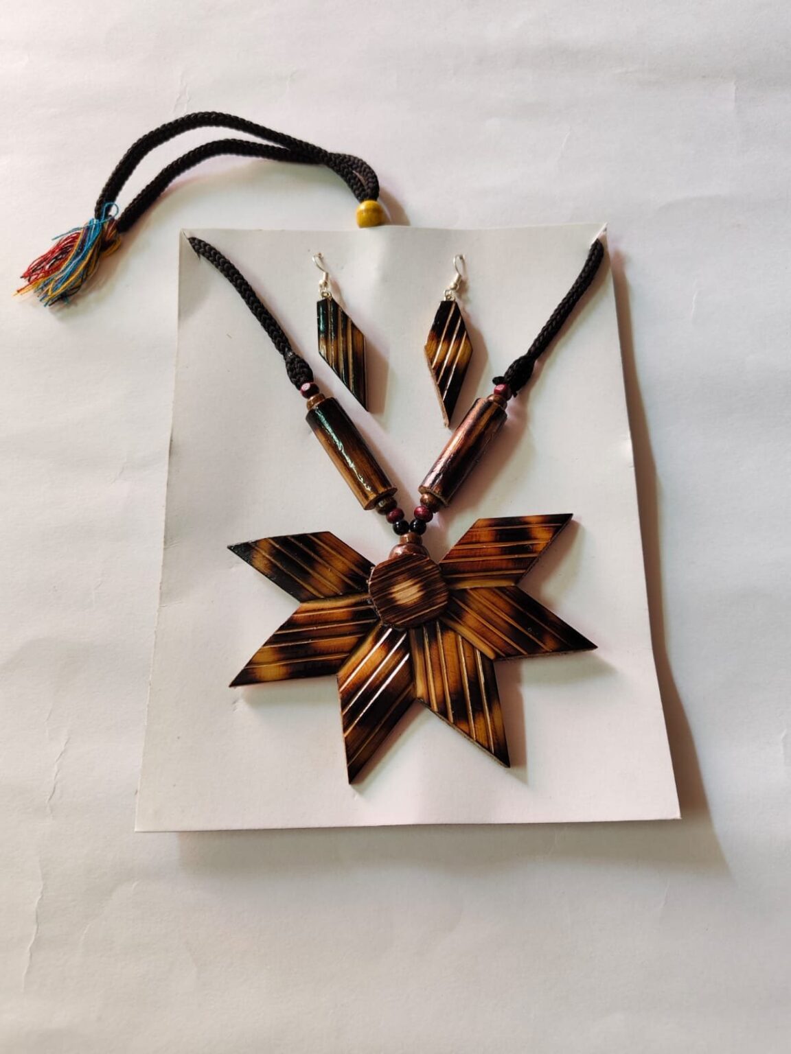 Bamboo jewellery Necklace Earrings Set - Rahulda