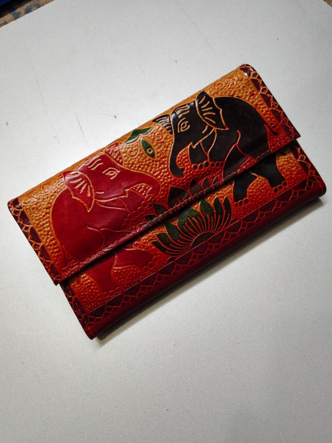 Leather Purse Elephant Printed for Women and Girls - Rahulda