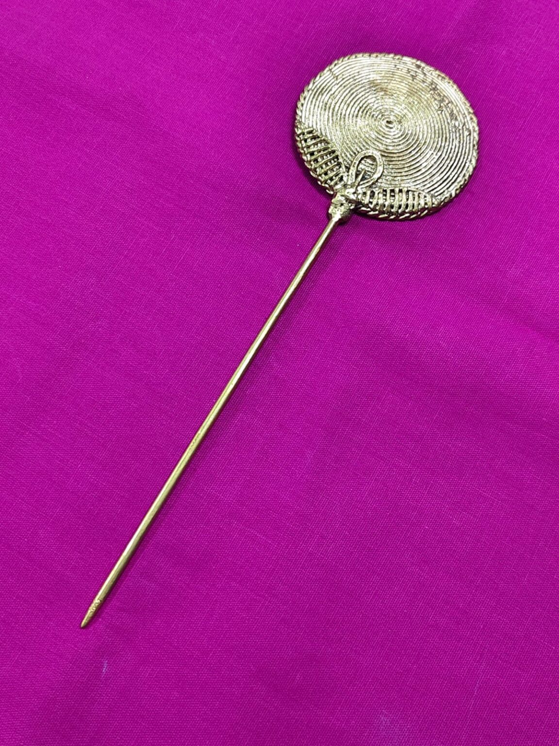Handcrafted Dokra Hair Pin – Sunburst Floral Design - Rahulda