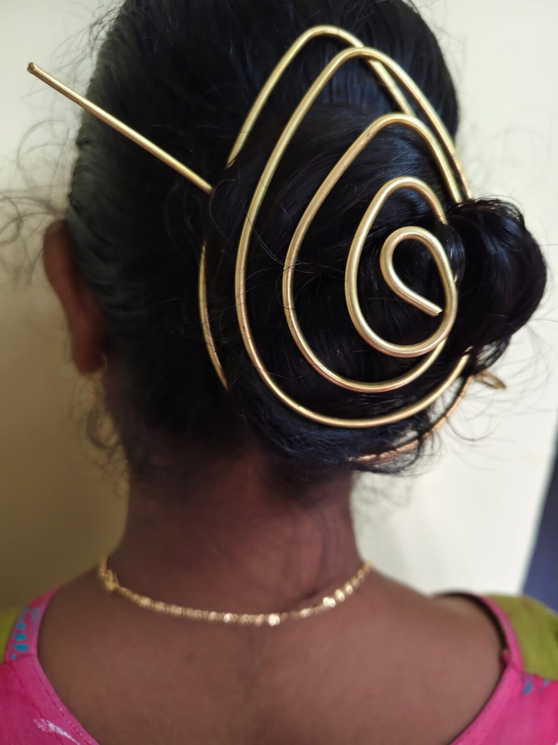 Handcrafted Layered Wave Brass Hair Bun Cage | Bold & Stylish Hairpiece ...